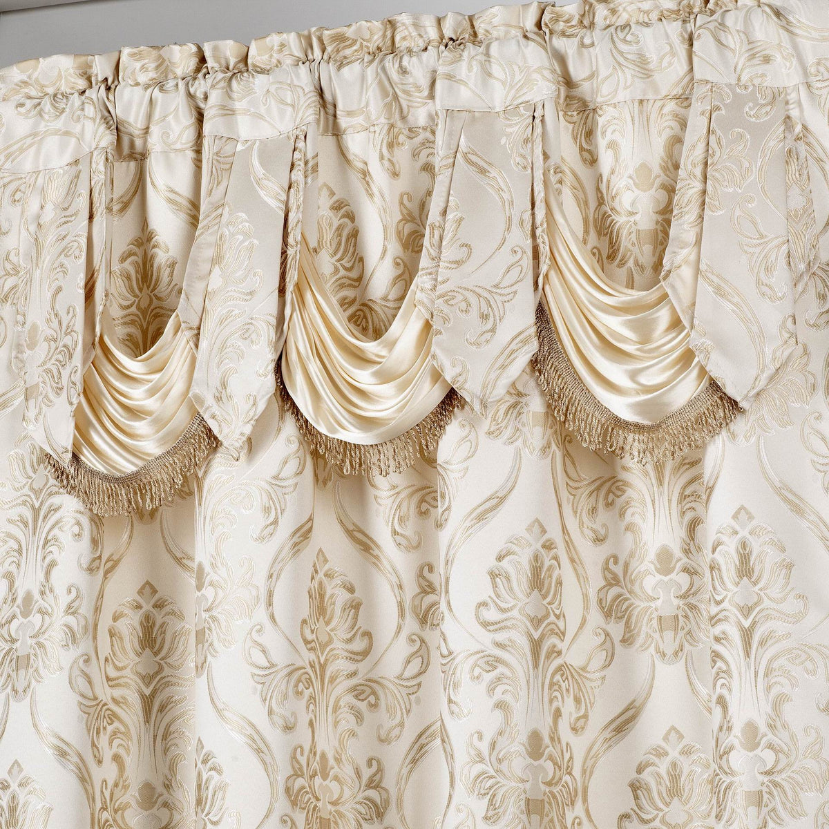 All American Collection New 4 Piece Drape Set with Attached Valance an ...